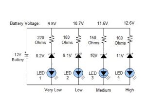 Battery Charger and Charge Level Indicator Circuits | 6 Different ...