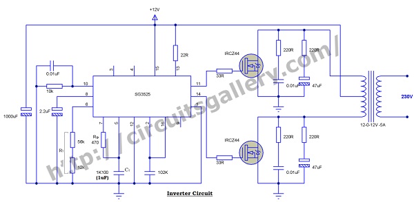 Pwm Dc Ac Inverter Schematic Circuit Diagram